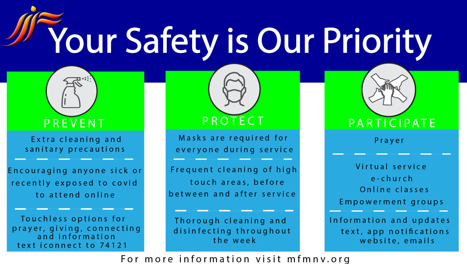 COVID Safety Measures - Mountaintop Faith Ministries