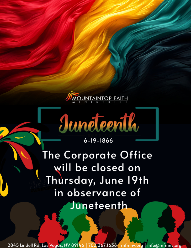 Juneteenth Celebration-Office Closed - Mountaintop Faith Ministries
